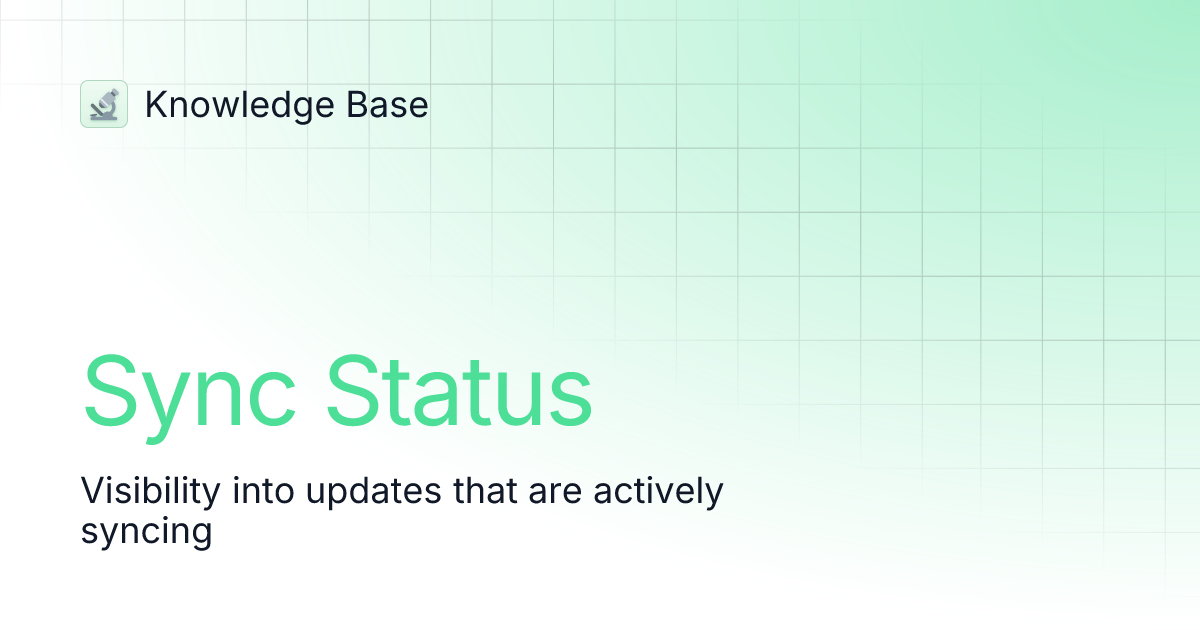 Sync Status | Knowledge Base