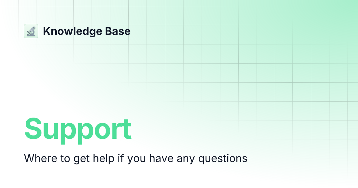 Support | Knowledge Base