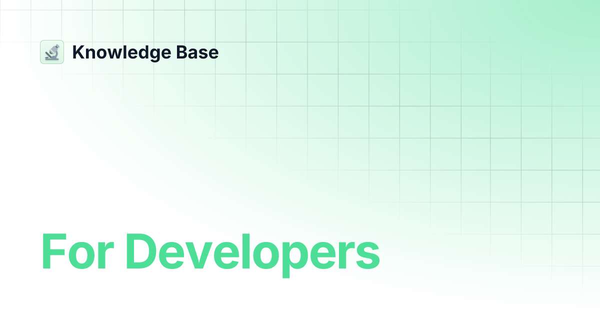 For Developers | Knowledge Base