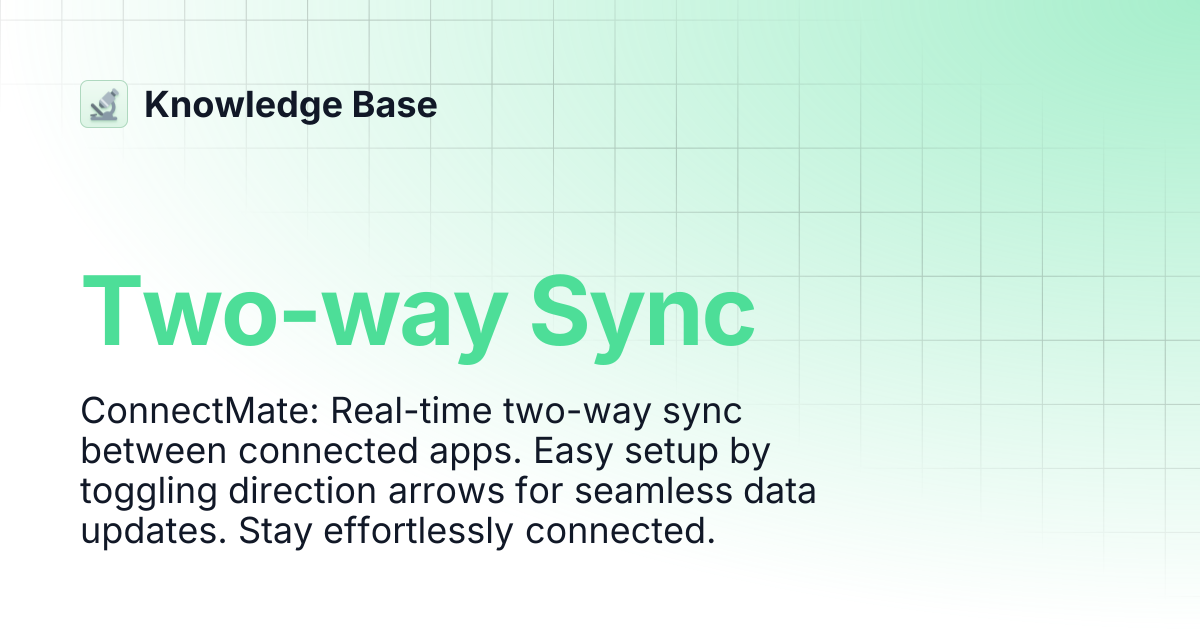 Two-way Sync | Knowledge Base